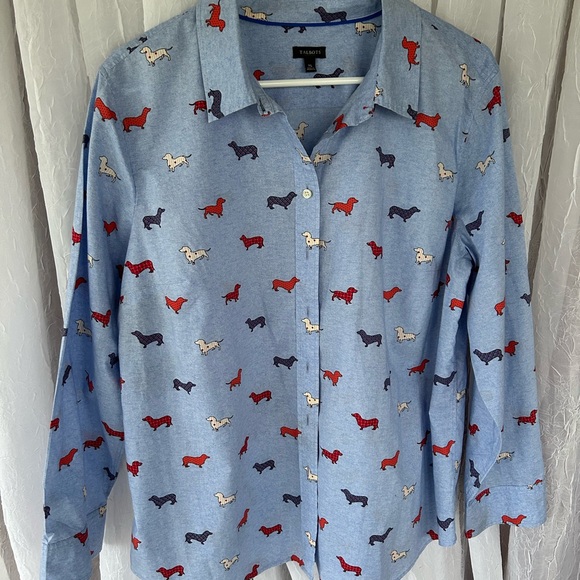 Talbots | Tops | Pale Blue Talbots Dachshund Shirt Perfect To Wear With ...
